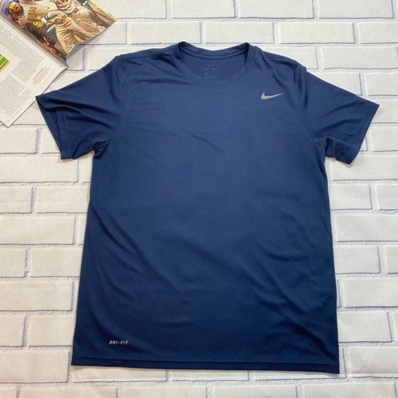 Nike | Shirts | Nike Mens Drifit Tshirt Top Navy Blue | Poshmark